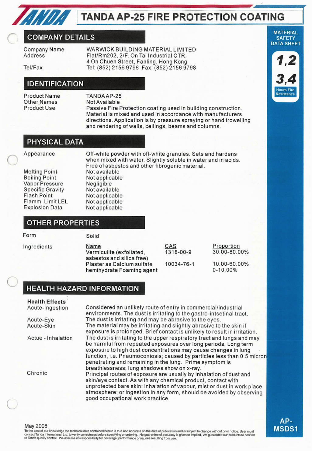 Acoustic Fireproofing Plaster